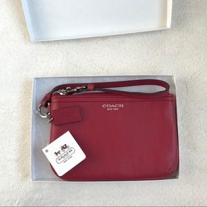 Coach | Bags | Coach Red Leather Wristlet | Poshmark